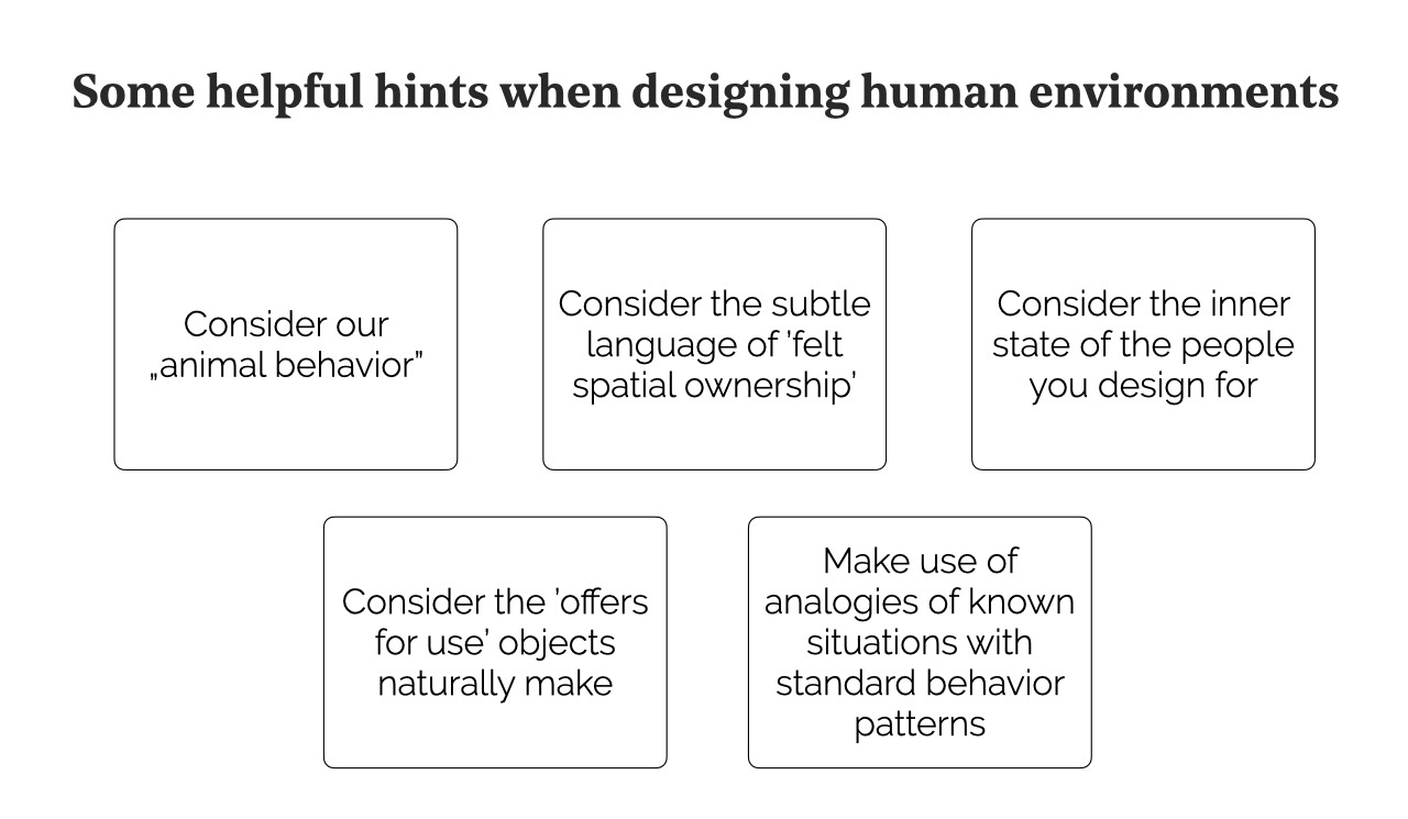 Human centered Environments - Environmental Psychology